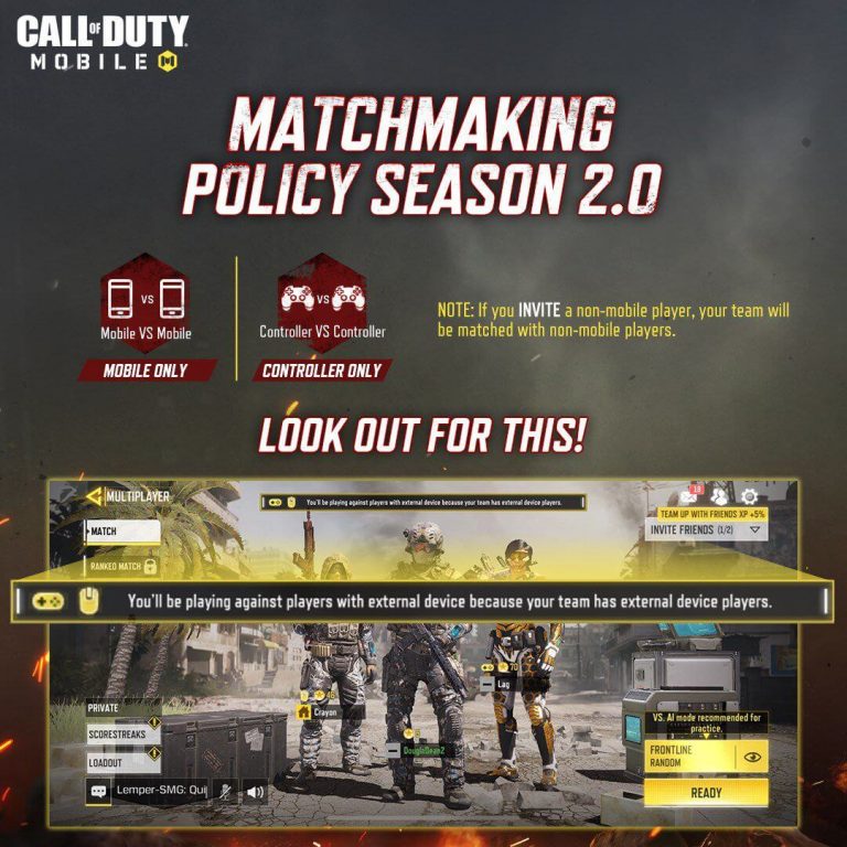 Call of Duty Mobile Gets a New Matchmaking Policy 2.0 – Mobile Mode Gaming