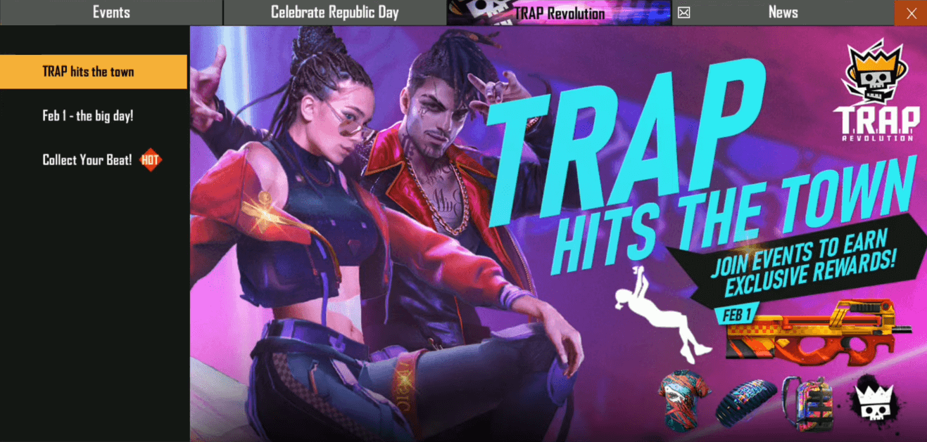How To Complete Free Fire TRAP Revolution - Collect Your Beat Event ...