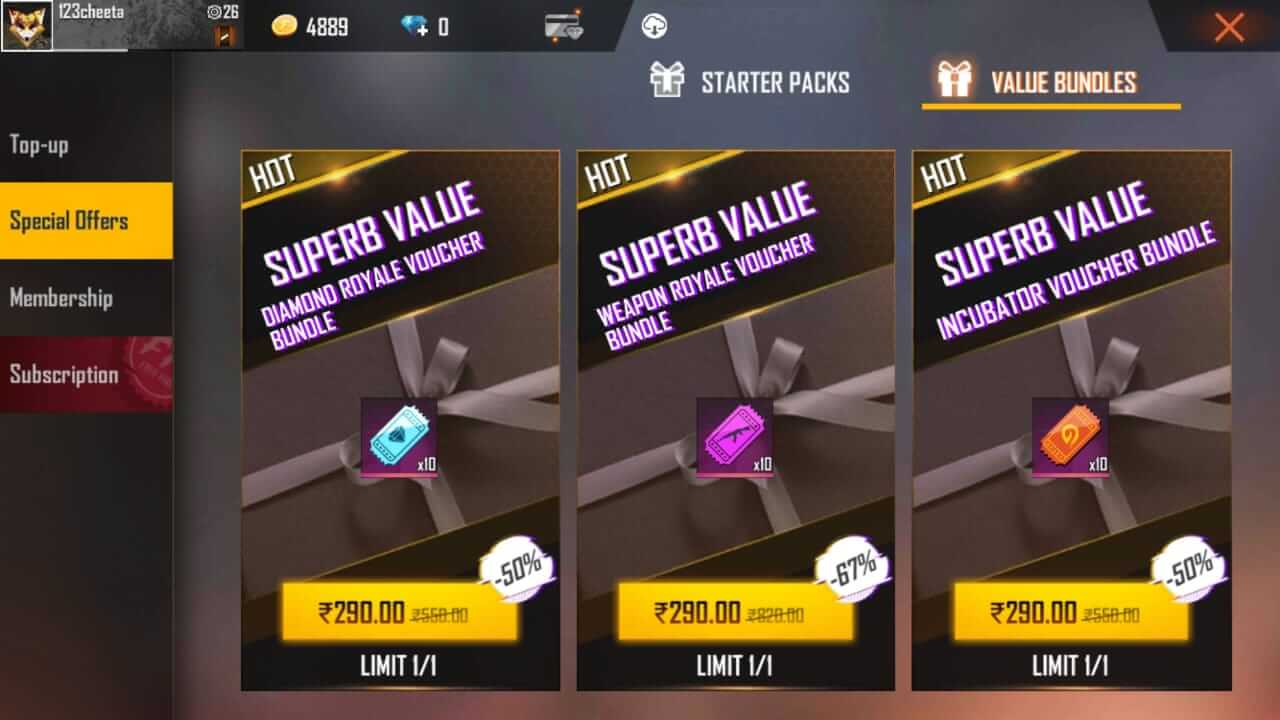 Free Fire Special Offers Brings Combo Packs of Items – Mobile Mode Gaming